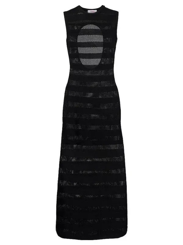 ERES Striped Cotton-blend Midi Dress - Black