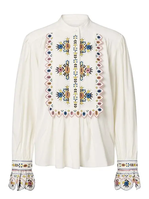 MARANT ETOILE Monique Embroidered Blouse - White