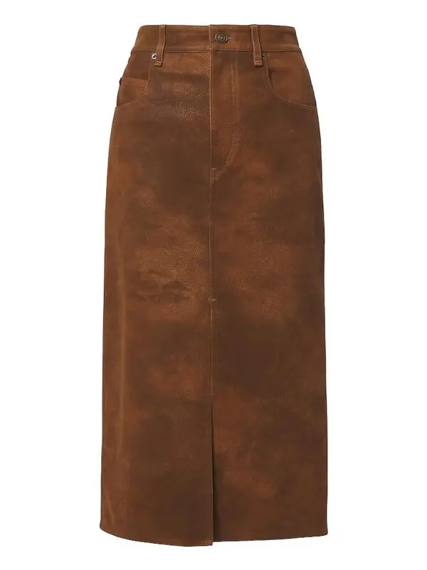 MARANT ETOILE Bisane Midi Skirt - Brown