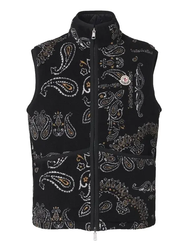 Moncler Reversible Paisley Vest - Black