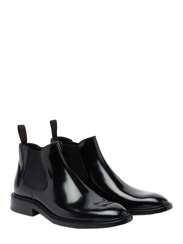 THE ROW Gable Leather Chelsea Boots - Black