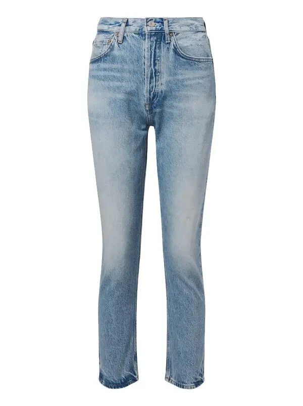 AGOLDE Riley Cropped Straight Jeans - Blue