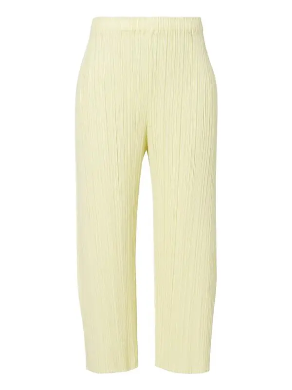Issey Miyake Pleated Wide-leg Pants - Yellow