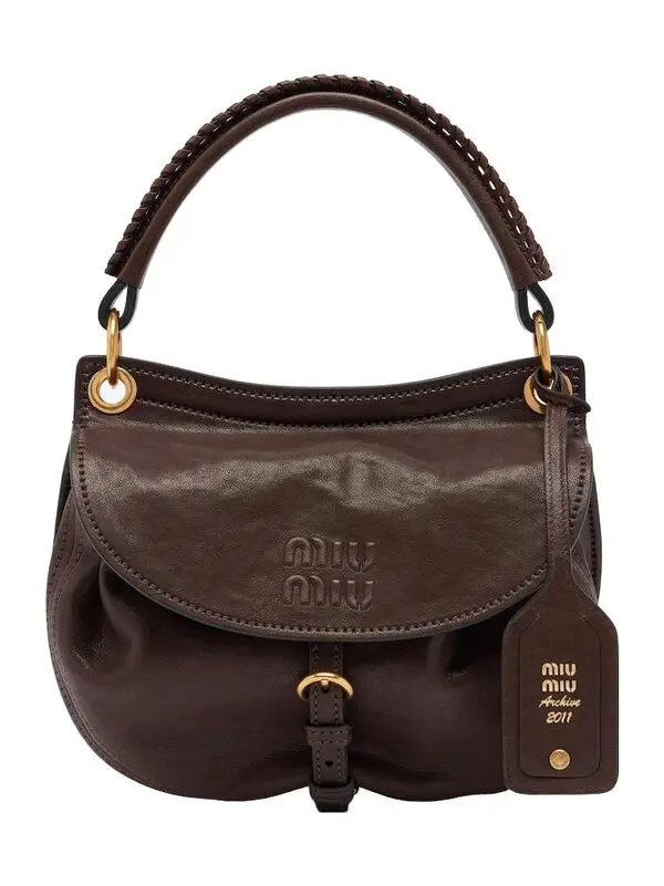Miu Miu Rendez-vous Leather Shoulder Bag - Brown