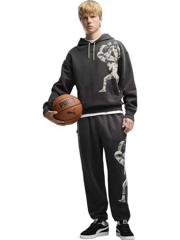 PUMA Memory Lane Fleece Basketball Sweatpants - Black