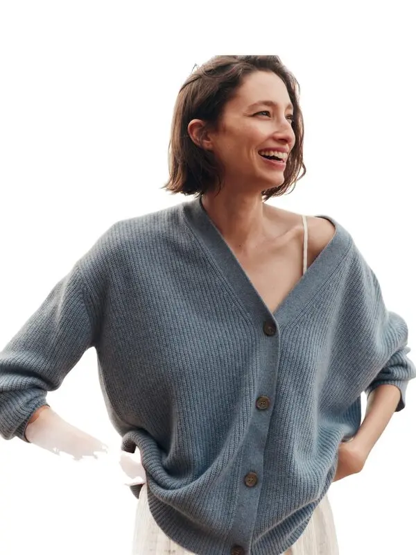 Jenni Kayne Cashmere Cocoon Cardigan Sweater - Blue