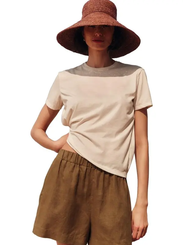Jenni Kayne Classic Cotton T-shirt - Tan