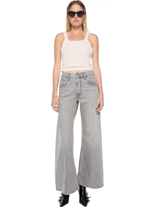 MOTHER Wide-leg Jeans With Whiskering - Grey