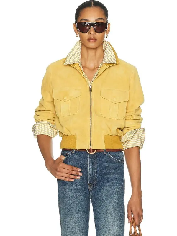FRAME Suede Ace Jacket - Dijon
