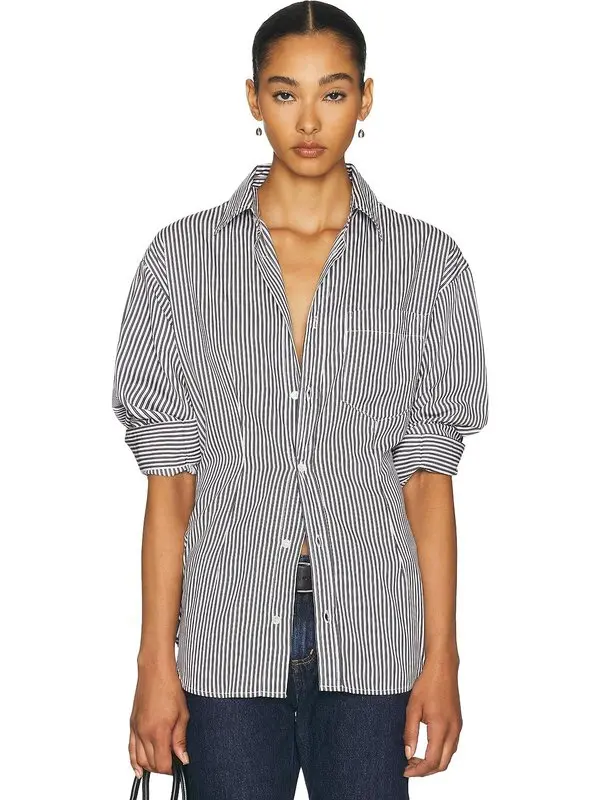 AGOLDE Cinch Shirt - Solene Stripe