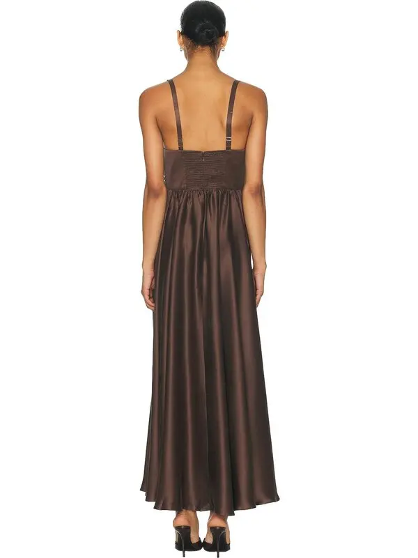 Zimmermann Draped Maxi Dress - Bitter Chocolate