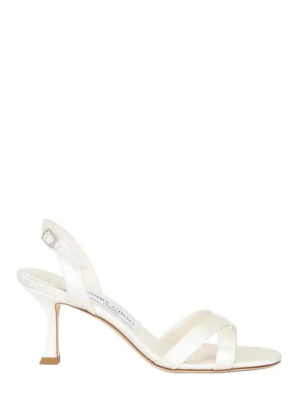 JIMMY CHOO Elsy Satin 70 Slingback Sandal - Ivory