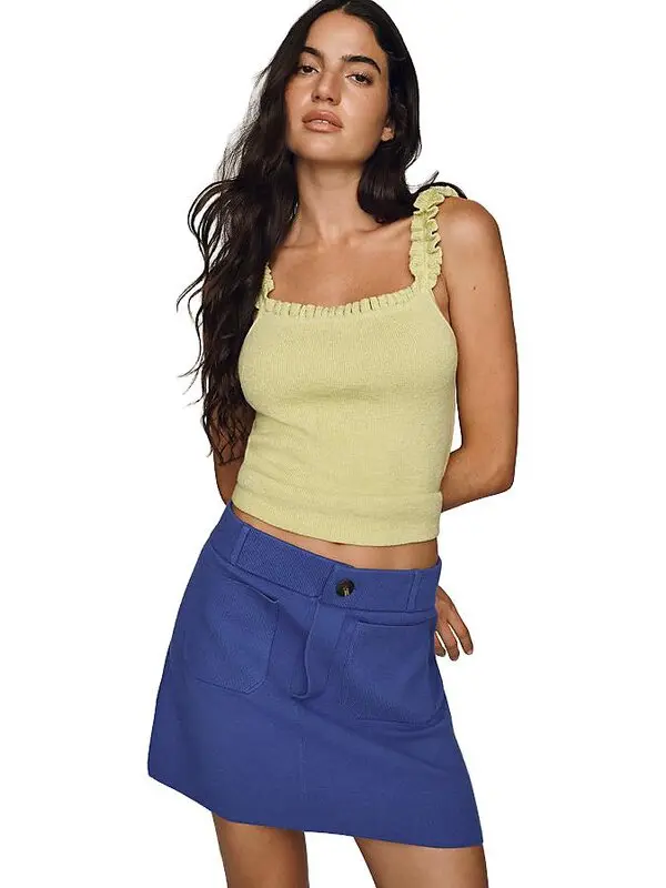 Maeve Colette Knit Mini Skirt - Blue