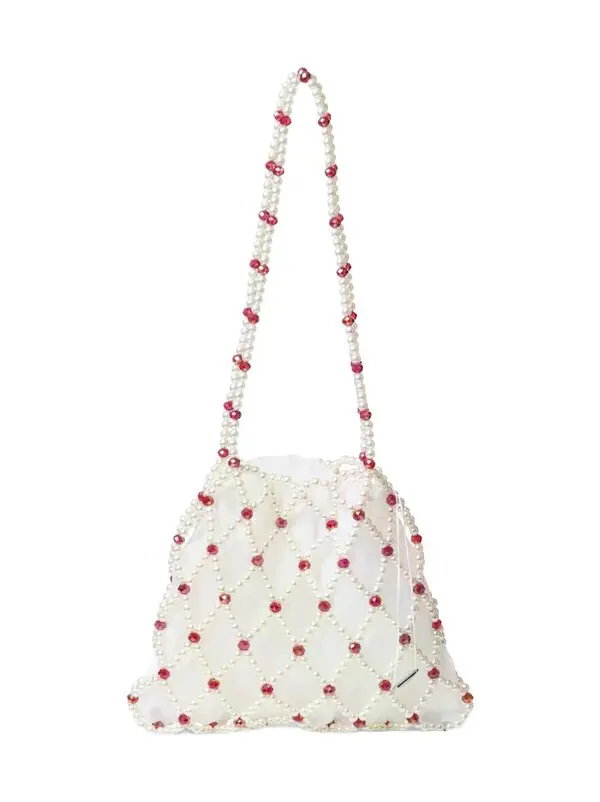 0711 TBILISI Belle Embellished Shoulder Bag - Neutrals