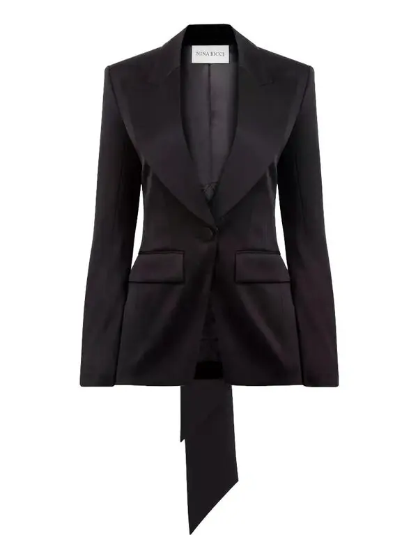 Nina Ricci Bow-detail Cady Blazer - Black