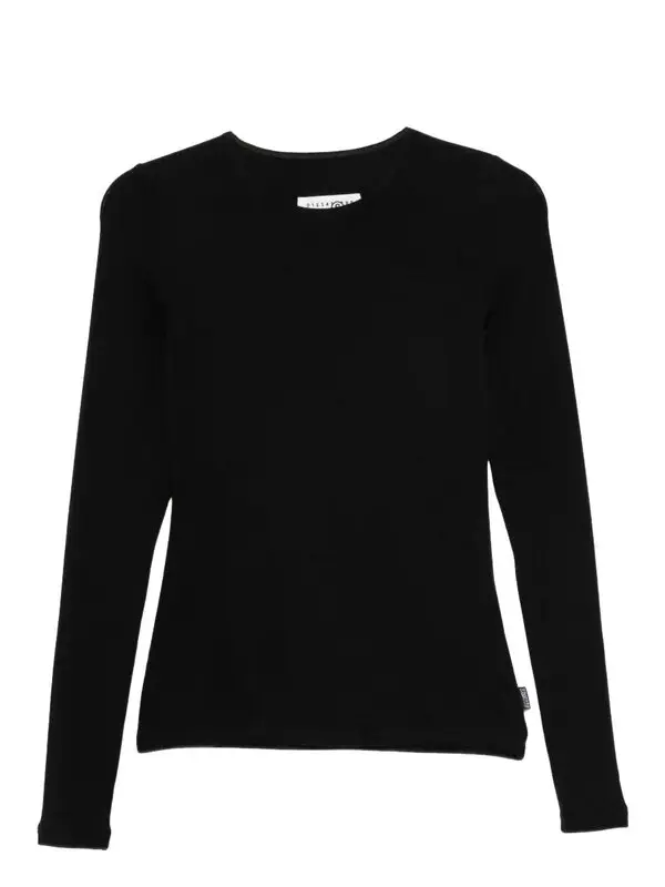 MAISON MARGIELA Ribbed-knit Long-sleeve Top - Black