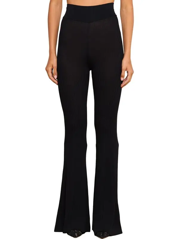 L'Agence Conan Knit Flare Pants - Black