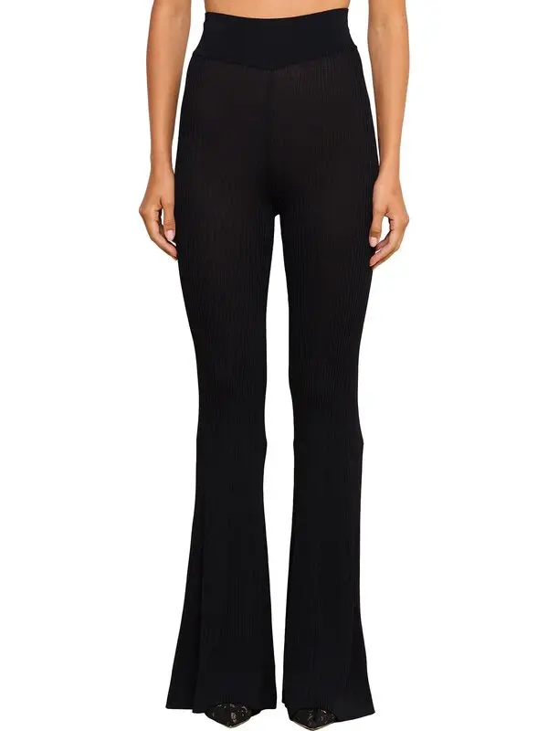 L'Agence Conan Knit Flare Pants - Black