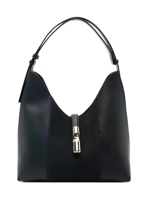 Furla Panelled Leather Shoulder Bag - Blue