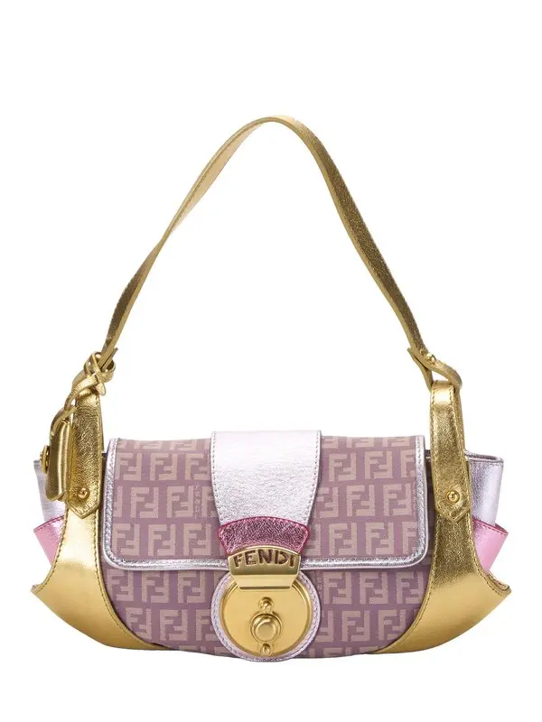 Fendi Zucca Compilation Shoulder Bag - Pink