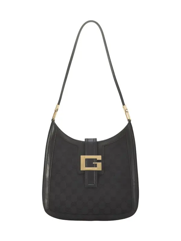 Gucci Gg Canvas G Buckle Hobo - Black