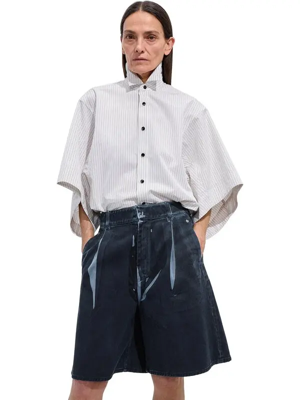 Bottega Veneta Overdyed Denim Shorts - Midnight