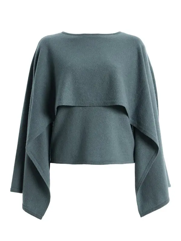 Zimmermann Valiant Draped Wool-cashmere Sweater - Blue