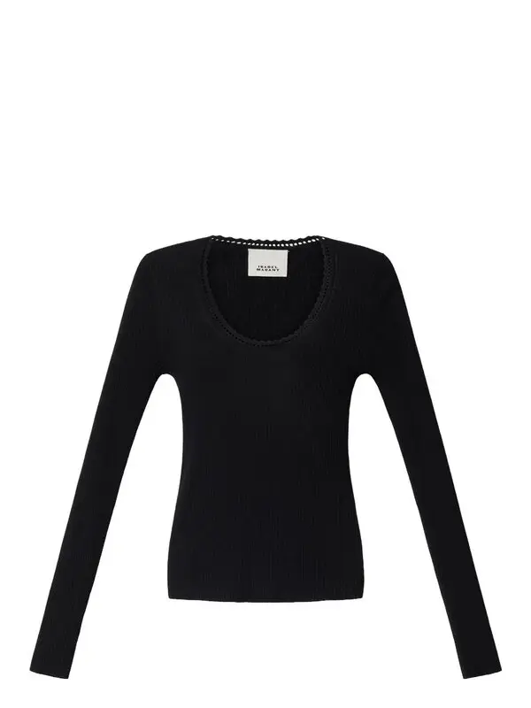 Isabel Marant Étoile Selenie Silk Fine Ribbed-knit Sweater - Black