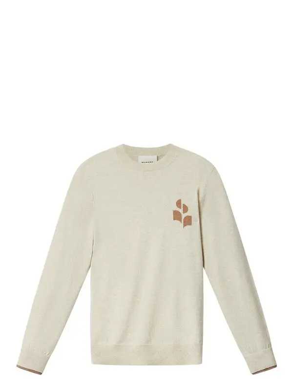 Isabel Marant Étoile Two-tone Cotton And Wool Fine Knit Sweater - Light Gray-camel
