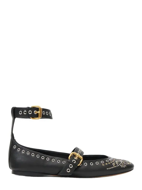 Isabel Marant Étoile Ylza Ballet Flats With Studded Detailing - Black