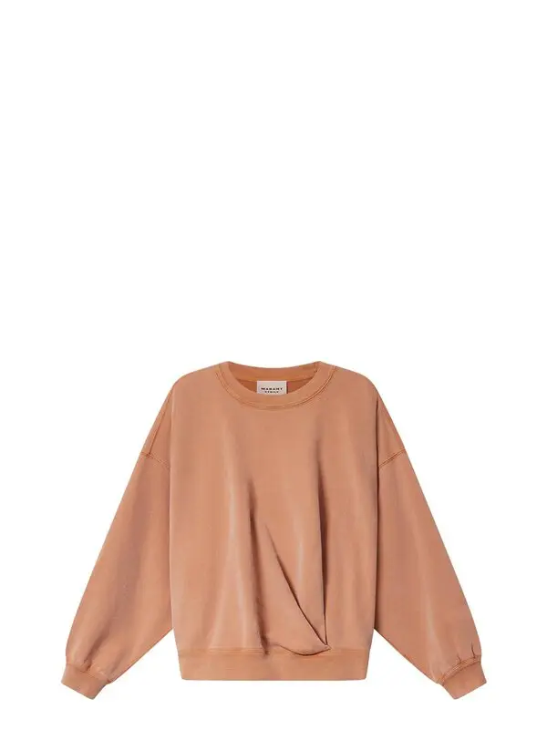 ETOILE Draped Cotton Sweatshirt - Orange