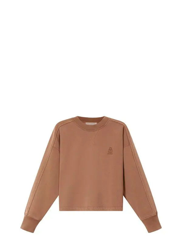 ETOILE Embroidered Cotton Fleece Sweatshirt - Camel