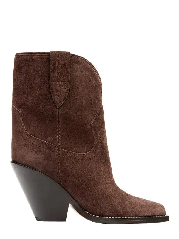 Isabel Marant Étoile Leyane Suede Ankle Boots - Chocolate