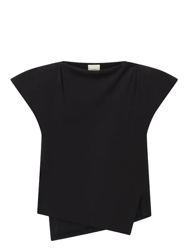 Isabel Marant Étoile Asymmetric Cotton Jersey T-shirt - Black