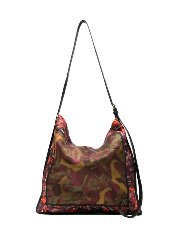 Dries Van Noten Large Shoulder Bag With Scarf Print - Brown
