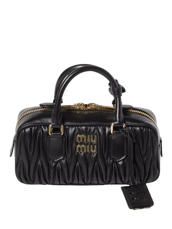 Miu Miu Arcadie Matelassé Nappa Leather Bag - Black