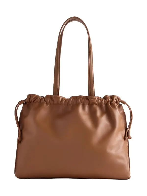 Quince Marcella Drawstring Tote - Cognac