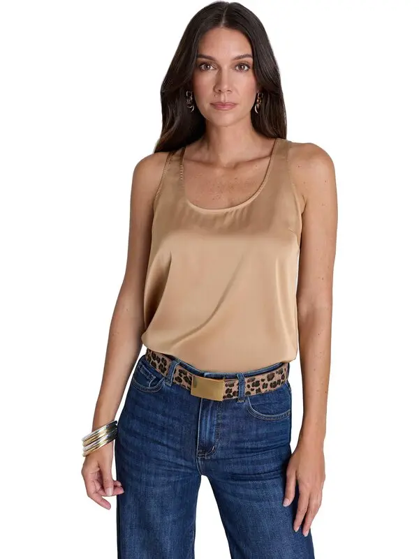 THE NOLI SHOP Kay Silk Top - Mocha