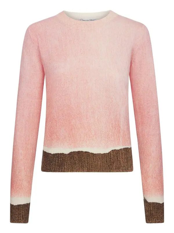 Oscar De La Renta Ombre Crewneck Pullover - Brown