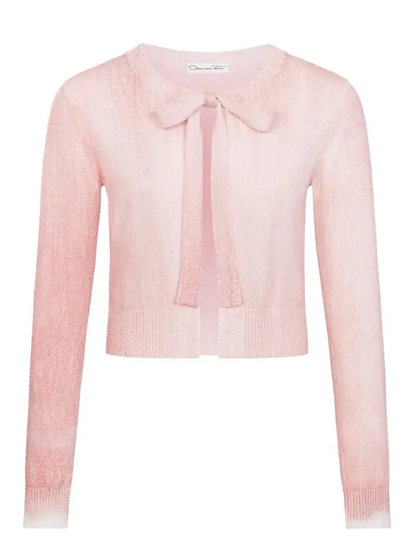 Oscar De La Renta Botanical Tie-neck Cardigan - Blush