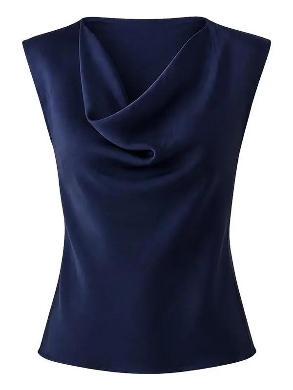SACHA DRAKE Luxe Cowl Bias Top - Blue