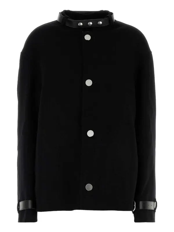 JIL SANDER Cashmere Jacket With Studded Collar - Black