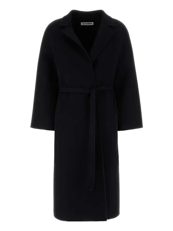 JIL SANDER Wool Jacket With Leather Collar - Black