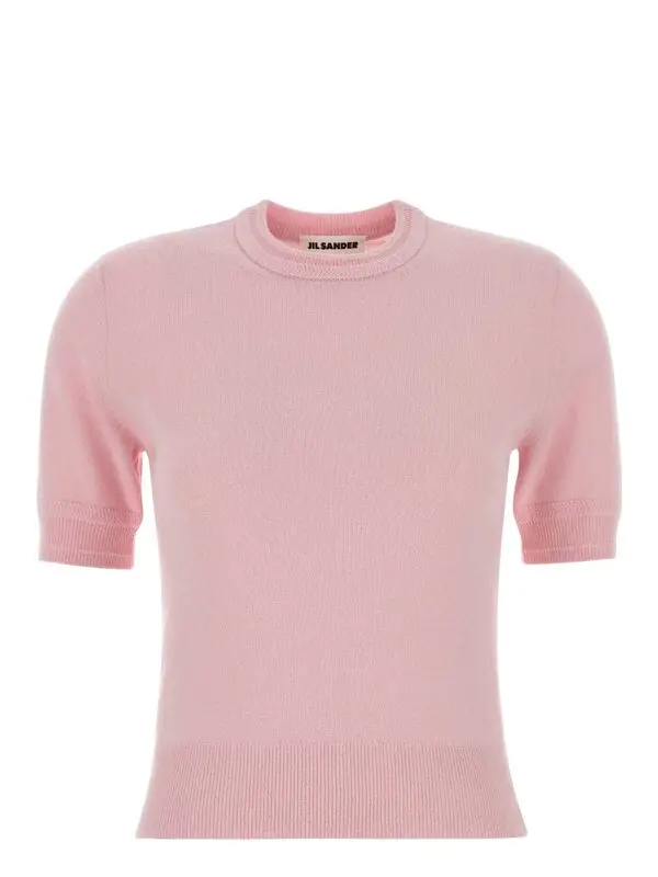 JIL SANDER Ribbed Virgin Wool Pullover - Pink