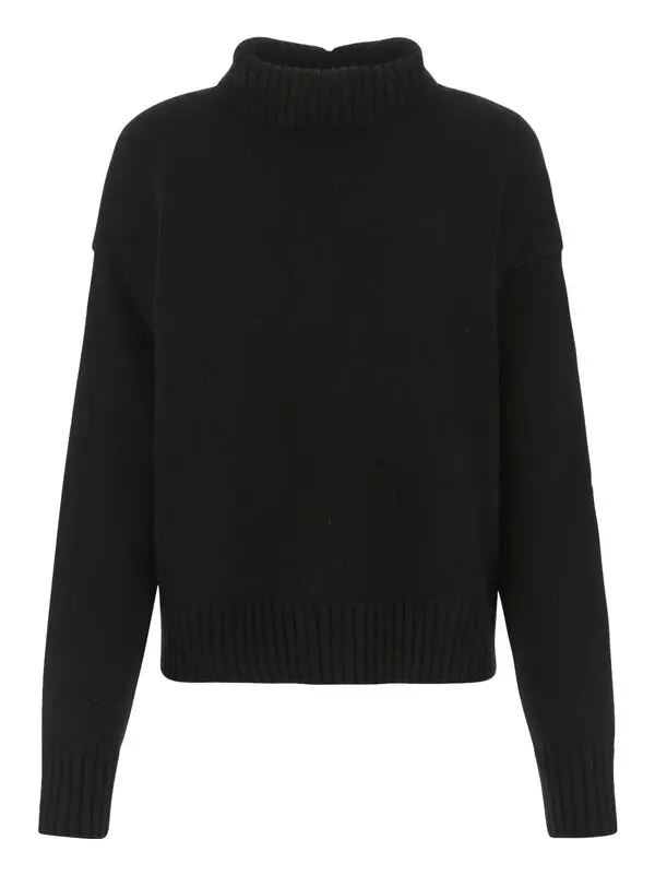 JIL SANDER Oversize Cashmere Blend Sweater - Black