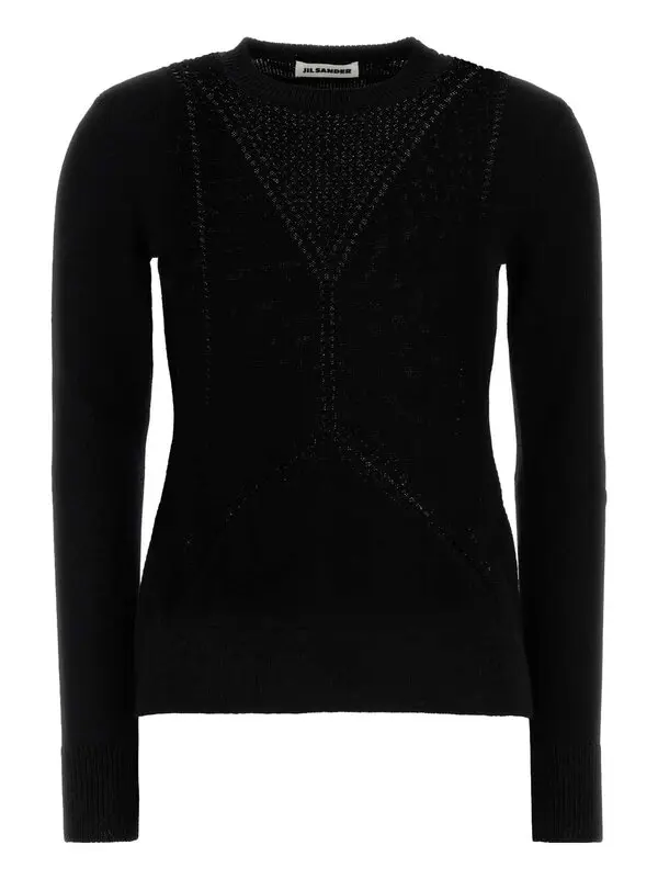 JIL SANDER Wool-blend Knit Sweater - Black