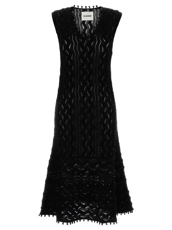 JIL SANDER Cotton Gown - Black