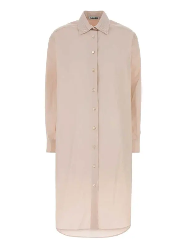 JIL SANDER Cotton Poplin Shirt Dress - Pink