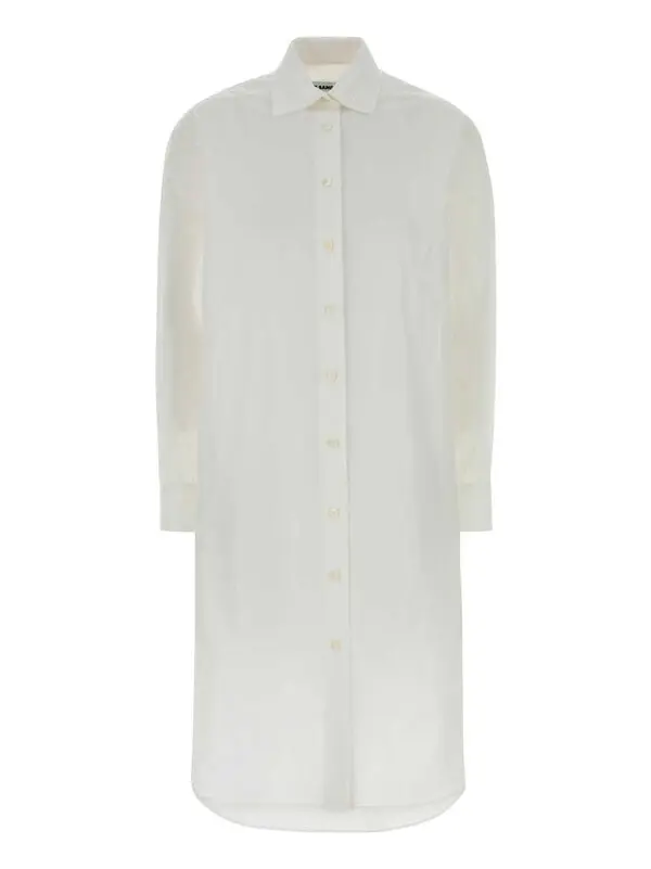 JIL SANDER Cotton Poplin Shirt Dress - White