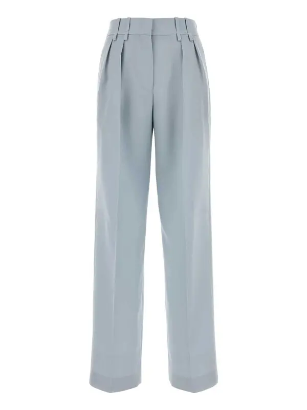 JIL SANDER Lightweight Wool Palazzo Pants - Light Blue